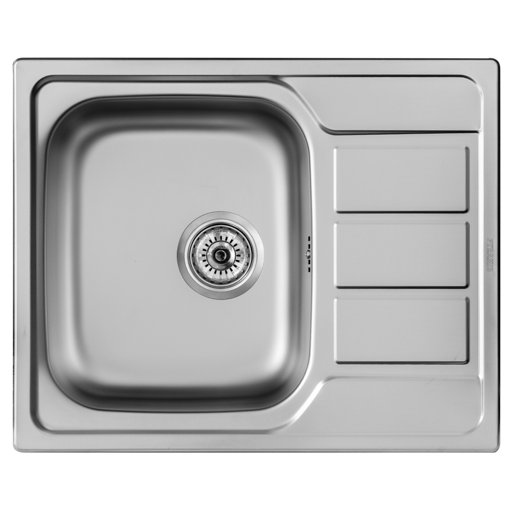 Zlewozmywak jednokomorowy Pyramis Athena stal (62x50) len Inox - Granitan