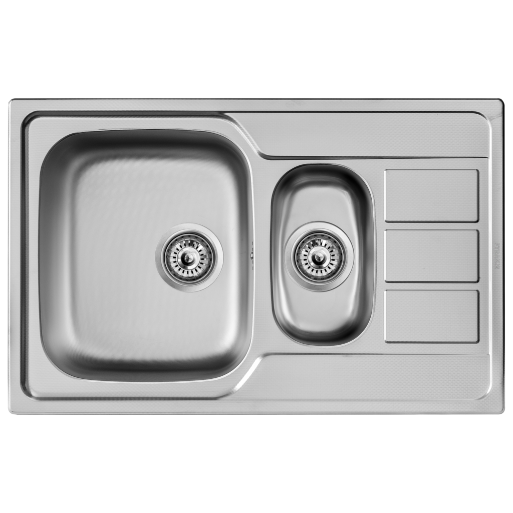 Zlewozmywak stalowy półtorakomorowy Pyramis ATHENA EXTRA (79x50) Len ...